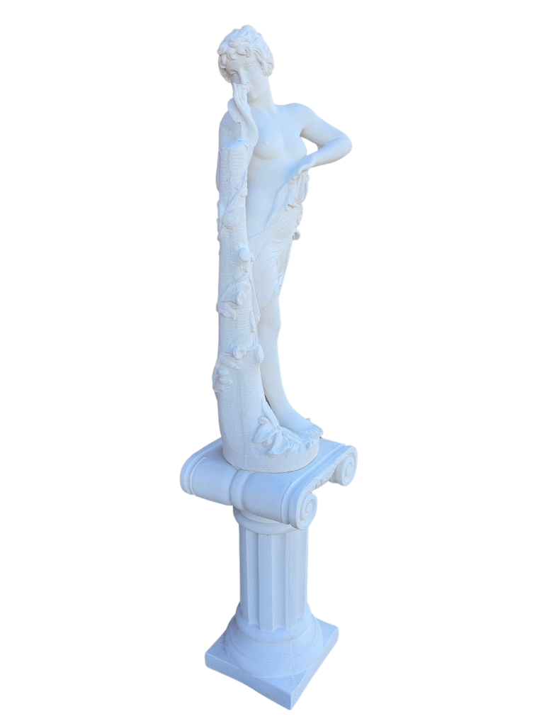 Statua ‘Flora’ in Cemento con Base – La Dea della Natura Bianca ...
